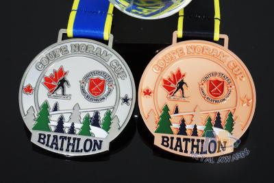 中国 カナダのスポーツのスキーのでき事のための昇華させたリボンの注文のスポーツ メダル運動競技メダル 販売のため