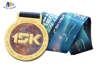China Medalhas feitas sob encomenda 15K Medailles dos esportes da impressão colorida com a fita da transferência térmica à venda