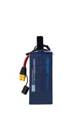 China Lipo UAV Drone Batteria 25C Soft Pack Herewin 12S 44.4V 22000mAh for sale