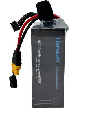 China 16000mAh 12S 44.4V 25C LiPo Poch Cell Batteria Herewin Batteria UAV for sale