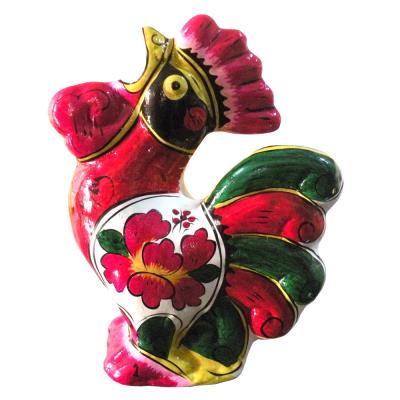 China Colored Drawing on Pottery Clay Sculpture Chinese Zodiac Rooster for sale