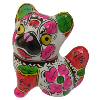 China Colored Drawing on Pottery Clay Sculpture Prosperous Wealth Dog for sale
