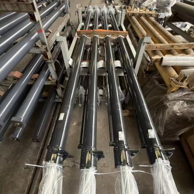 China 8000mm Stroke Hard Chrome Plated Steel Hydraulic Telescoping Cylinder With Flange for sale