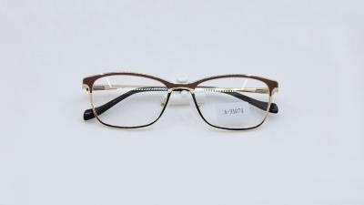 China Women's daily computer reading glasses metal optical frame gold silver classic square eyeglass for sale
