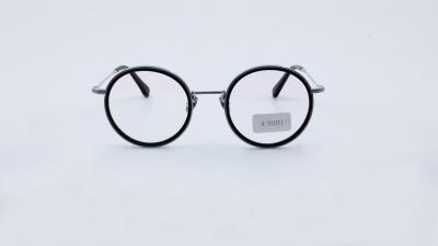 China New designer idea double full rim eyeglasses titanium two tone colors fashion retro round glasses for Women Men reading for sale