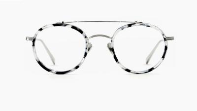 China Round retro style Optical Frame for Men Women Titanium Unisex Eyeglass Inlay Acetate rim combiantion Fashion Accessories for sale