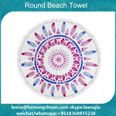 China cotton and microfiber round beach towel for sale