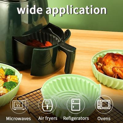 China New Hot Food Grade Non-stick Round Large 9 Inch Muffin Cups Airfrye Liner Air Fryer Liners for sale