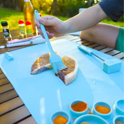 China Silicone Seasoning Pad Silica Gel Kneading Pad Barbecue Seasoning Pad Set Camping Barbecue Tools for sale