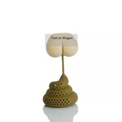 China 100% Food Grade Silicone Funny Butt Stool Tea Maker Shit Pooping Shape Tea Infuser Strainer for sale