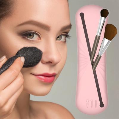 China Amazon Hot Sales Silicone Cosmetic Brush Holder Portable Makeup Storage Bag Travel Makeup Brush Holder for sale
