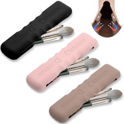 China Small Case Silicone Travel Organizer Acrylic Cosmetic Bag And Tools Makeup Brush Holder Container for sale