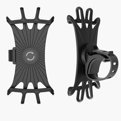 China Amazon Top Seller Silicone Bicycle Bike Phone Mount Holder Universal Adjustable Motorcycle Handlebar Mount for sale