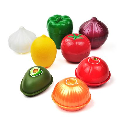 China Vegetables Fruits Containers Crisper Onion Garlic Tomato Lemon Avocado preservation Plastic Refrigerator Organizer Fruit for sale