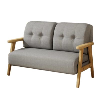 China 1.55m Solid Wood Folding Sofa Small Apartment Rental Double Bed Balcony Living Room Simple Dual-purpose for sale