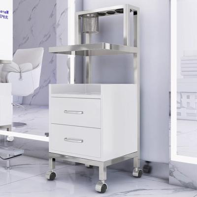 China Barber Shop Tool Cabinet Hair Salon Special Trolleys Multi-functional Storage Rack with Drawer Auxiliary Cart for sale