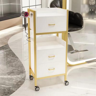 China Factory Direct Modern Hairdresser Tool Table Foldable Barber Shop Cabinet with Special Shelf Floor Mirror Metal Plastic Material for sale
