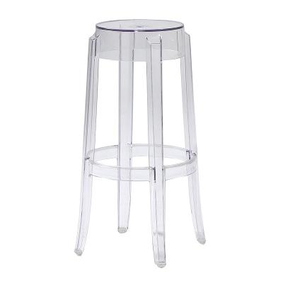 China Nordic Transparent Acrylic Designer High Foot Bar Stool Transparent Reception Chair for Laboratory for Home Bar Furniture for sale