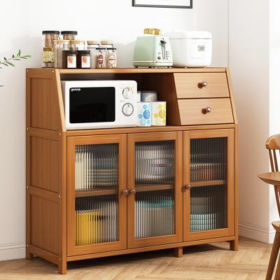 China Multifunctional Microwave Cart Drawers and Shelf Kitchen Cabinet Storage Pantry Kitchen Islands & Carts for sale