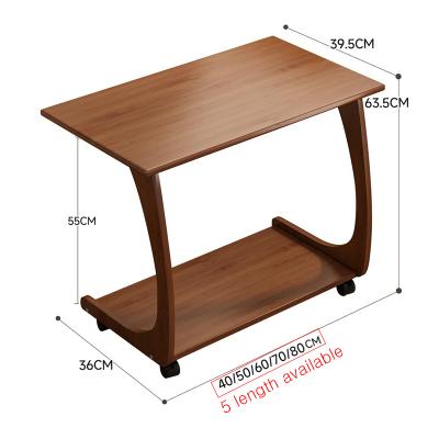 China Coffee Table, Small Side for Sofa Couch and Bed, Rolling Study Desk, 2 Layer Rack Working Station in Living Room for sale