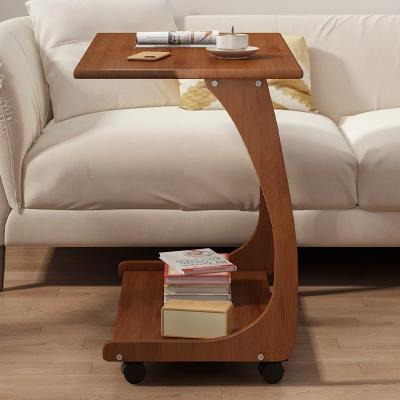 China Coffee Table, Small Side for Sofa Couch and Bed, Rolling Study Desk, 2 Layer Rack Working Station in Living Room for sale