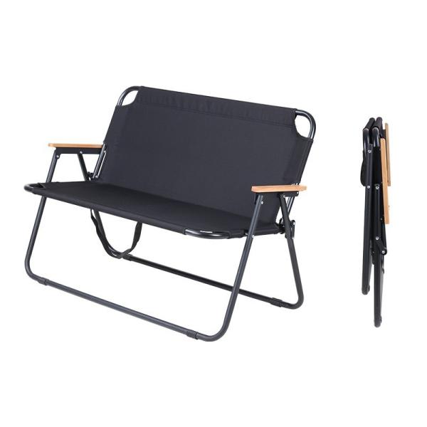Quality High-End Outdoor Folding Steel Pipe Chair Modern Design for Couples Lounge for Barbecue Beach Park Use-Available in Black Beige for sale