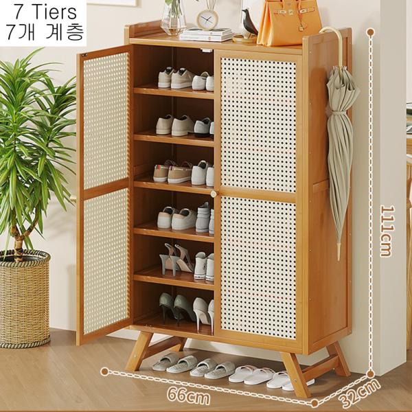 Quality Shoe Cabinet Rack with Door Entrance Against the Wall Fully Enclosed Dustproof Storage Organizer Simple Punch for sale
