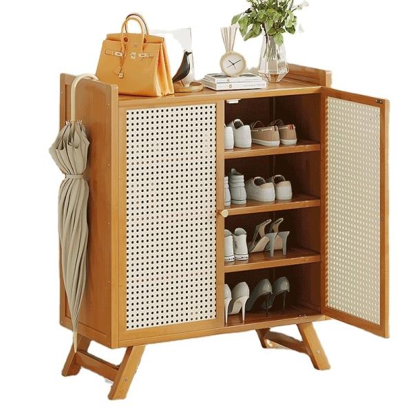 Quality Modern One Stop Entryway Shoe Cabinet with Bamboo Doors Zapatero Living Room Home Furniture Rack for sale