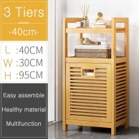 Quality Large Space Bamboo Hampers for Laundry Double-Tier Tilt-out Basket with for sale