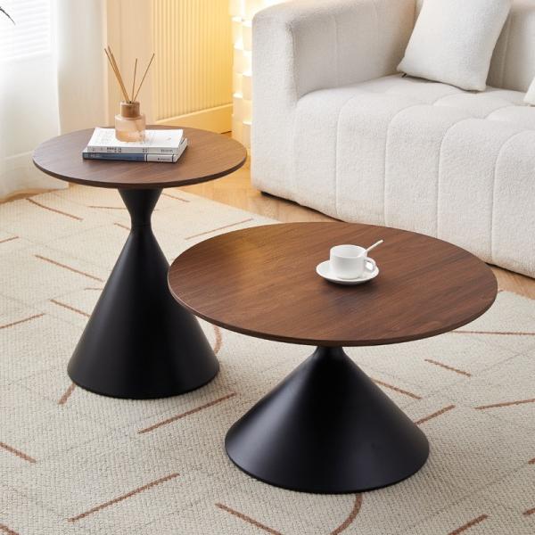 Quality Low Side Table Round Wood Load Capacity Platform Fashion Nordic Style Coffee Small Space Saver for sale