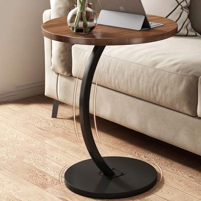 China Modern Design Side Table Small Double Decker End with Open Storage Rack Family Round Coffee Table for sale