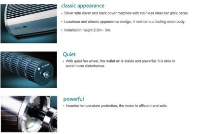 China Remote Controlling Aluminum Silver Compact Air Curtains For Door 9-11m/s for sale