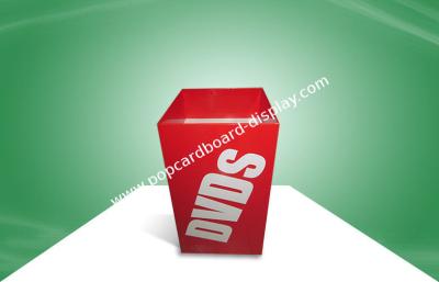 China DVD Red Cardboard Display Units Dump Bins Newspaper Cardboard Collection Bins for sale