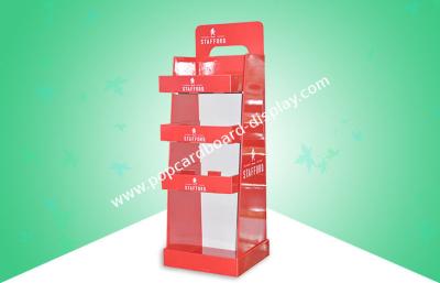 China Custom Heavy-duty Cardboard Free Standing Display Units For Selling Clothes With Four Shelves for sale