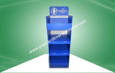 China Strong Big Blue Four Shelf POS Cardboard Displays For Promotong Sporting Products for sale