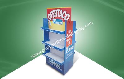 China Gift Three Shelf Cardboard Display Racks For Home Products With Two Side Show for sale