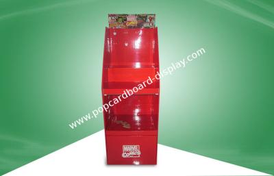 China Red Pop Counter Displays Cardboard Product Displays With Plastic Hooks for sale