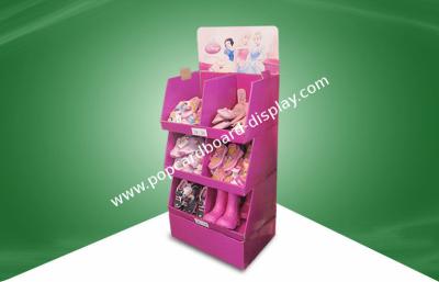 China Stack - up Cardboard Floor Display Stands / Disney Shoes PDQs Display With UV Coating for sale