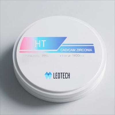 Cina HT Bianco Alta Resistenza 1400MPa Blocchi di Zirconia 39% Traslucenza Materiale Dentale per Corone / Ponti in vendita