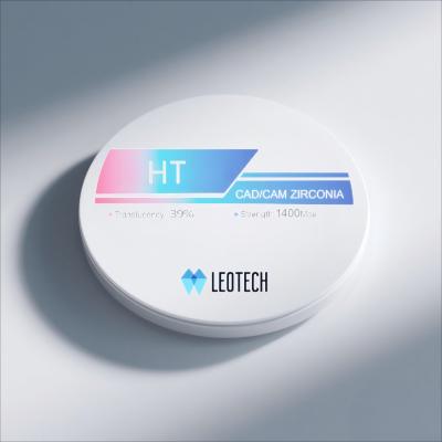 Cina HT Bianco Alta Resistenza 1400MPa Blocchi di Zirconia 39% Traslucenza Materiale Dentale per Corone / Ponti in vendita