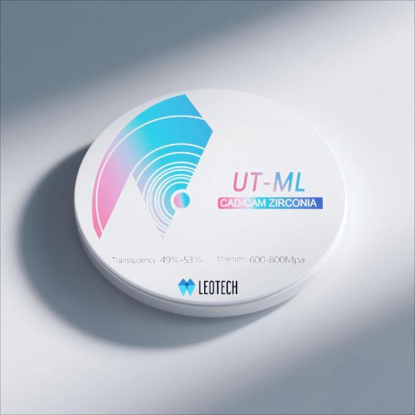 Quality Dental Zirconia Blank UT-ML Grade 600-800MPa Strength & 49-53% Translucency for for sale
