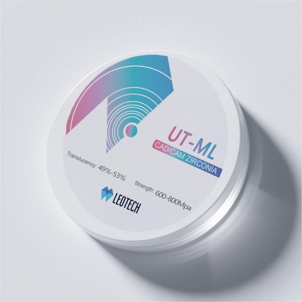 Quality Dental Zirconia for Crown / Bridge 49-53% Light Transmission 1500℃ Sintering Class 0 Cytotoxicity for sale
