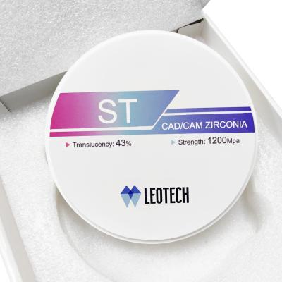 Cina Circonia ST ad alta resistenza, 1200MPa per ponti multi-unità, certificata ISO classe 5 in vendita