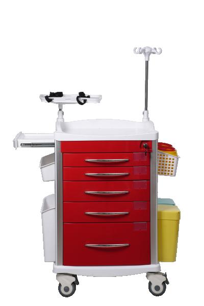 Quality ET600 Emergency Crash Cart with 10 Drawers and 6 Color Options in Powder-Coated Steel for Hospital Code Organization for sale