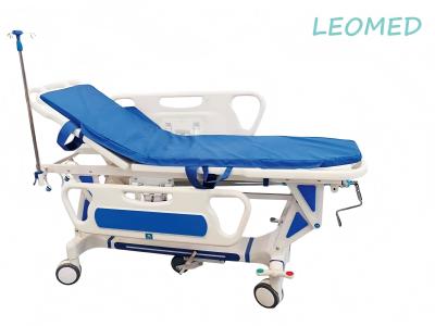 China Luxury ABS Stretcher Trolley with Adjustable Backrest Height and Silent Casters for Hospital Transport for sale