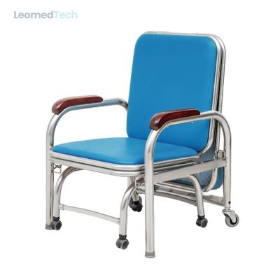 China Hospital Attendant Chair Bed Foldable Visitor Chair Space-Saving Design for sale