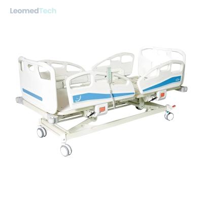 China Five-Function Electric Hospital Bed with Trendelenburg Tilt and 1.1mm Cold-Rolled Steel Bed Pan for ICU and Medical Positioning for sale