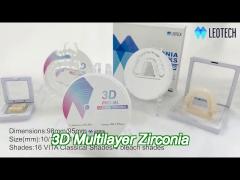 4D 3D Multilayer Zirconia 92 X 75MM Dental Zirconia Bloco Forma retangular