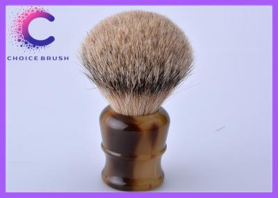 China ferramentas de luxe da preparação dos homens do punho do chifre do falso da escova de rapagem do texugo de 26mm Silvertip à venda