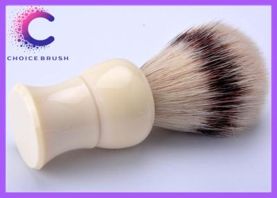 Cina Spazzola di rasatura sintetica dei capelli dell'avorio della maniglia delle fibre bianche del silvertip con il logo dell'OEM in vendita